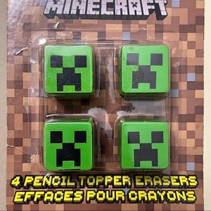 Mojang | Office | Minecraft Pencil Topper Erasers 4 Pack Mojang | Poshmark